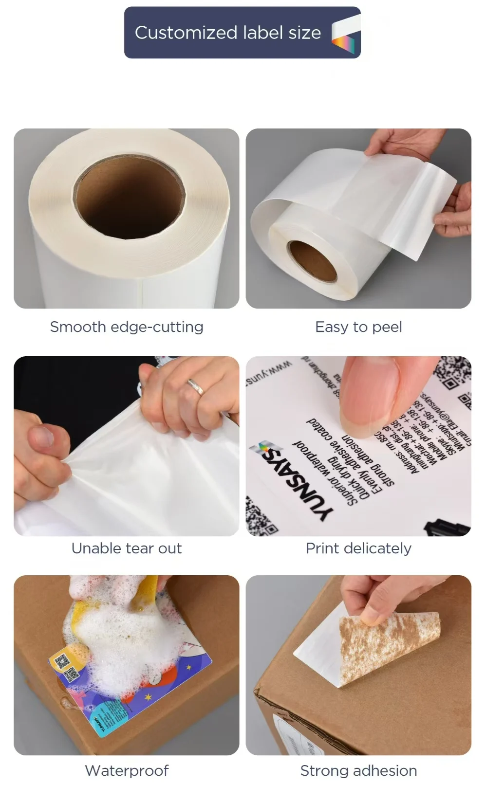 Inkjet Clear Label Self Adhesive Sticker Roll for Primera