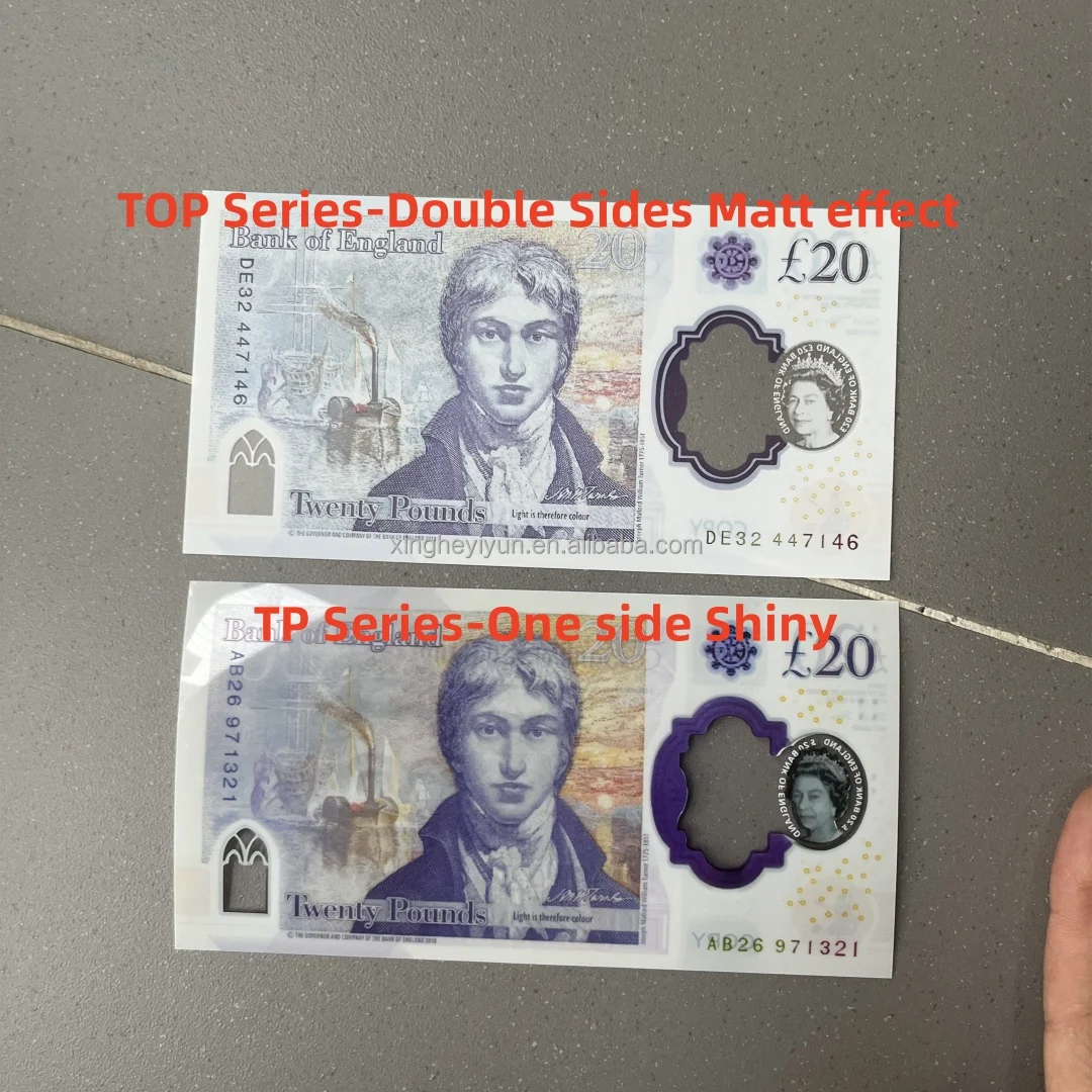 Transparent Polymer Prop Money UK - Realistic Plastic Notes