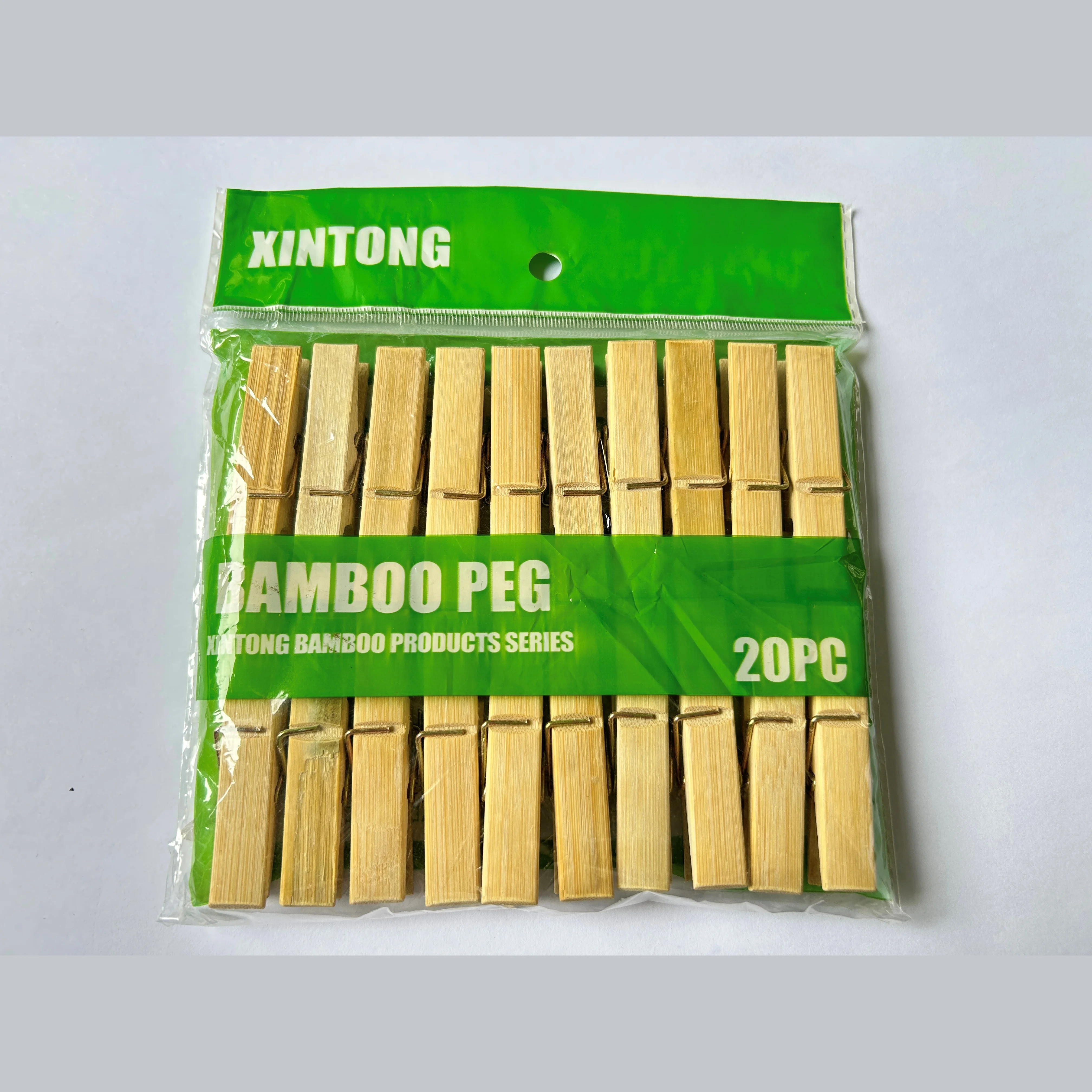 20-Piece Bamboo Dryer Pins Metal Birch Laundry Storage Clips for Socks ...