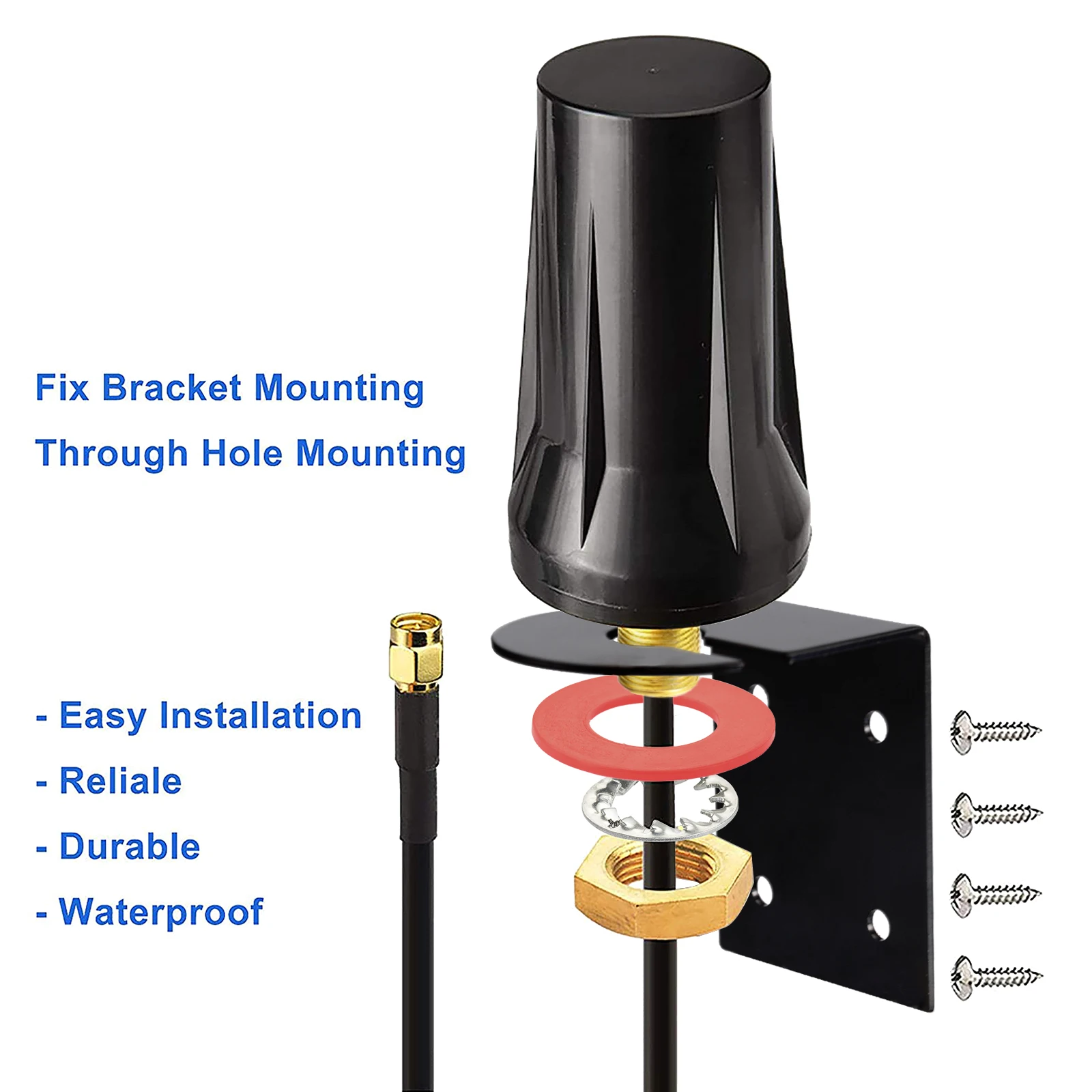 SUPERBAT 4G LTE Outdoor Fixed Bracket Wall Mount 5dBi SMA Male Antenna ...