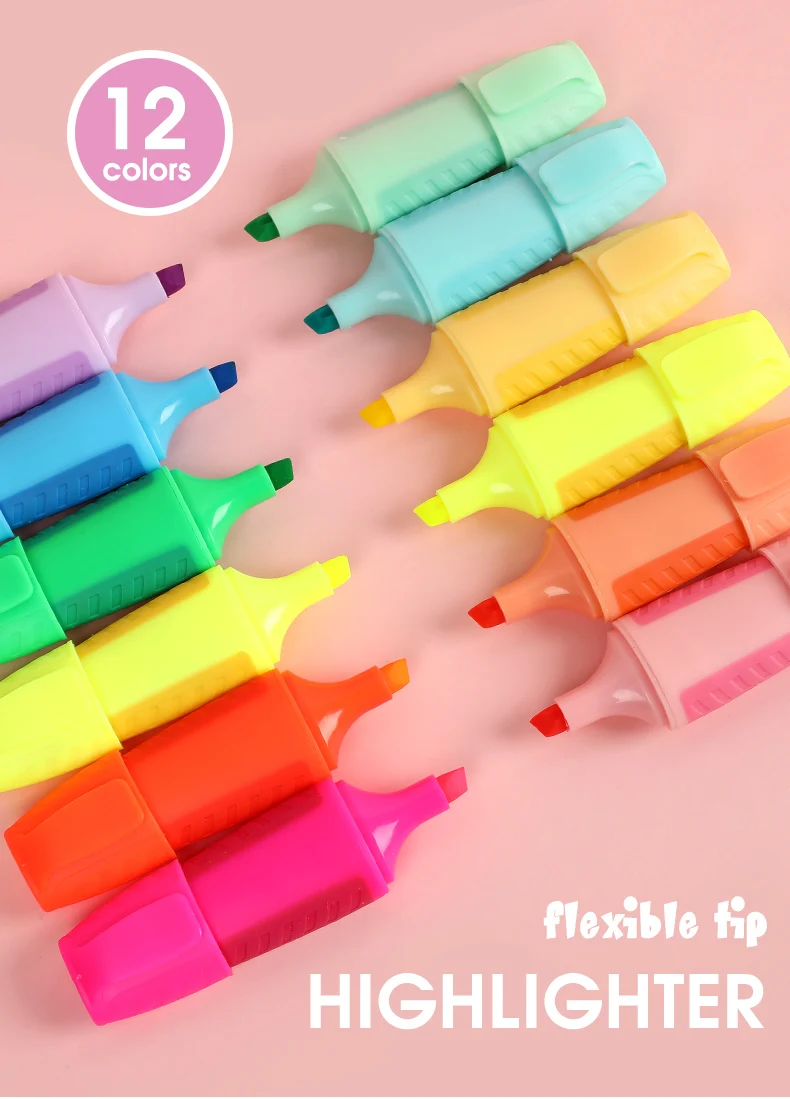 BEIFA Performance Highlighter Pens Discount Stock 12 Colors Highlighter ...