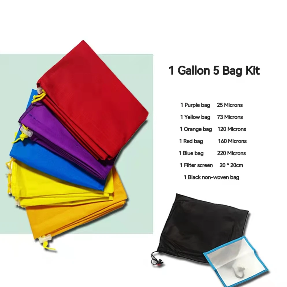 1 Gallon 5 Bags Plant Extract Magic Extraction Nylon Herbal Ice Bubble ...