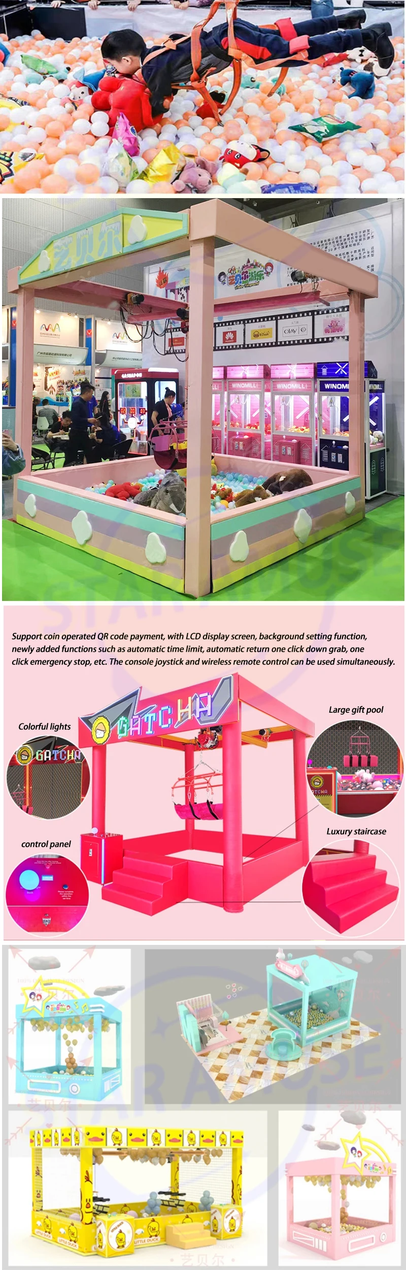 Coin-Operated Kids' Crane Machine Remote Control Snack Grabber Toy for ...