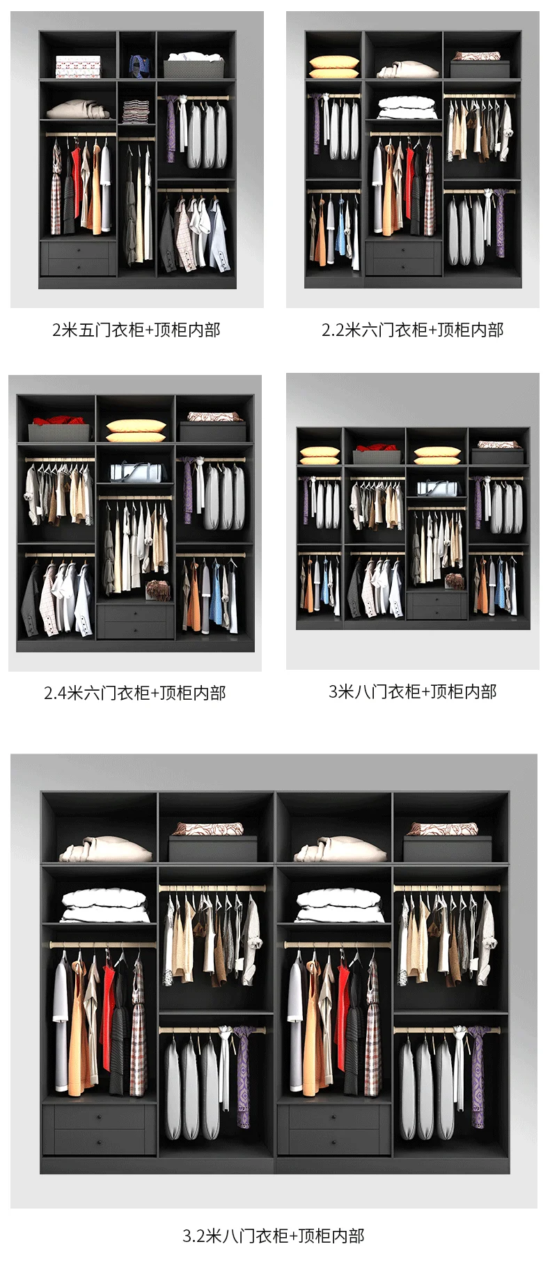 Cloakroom Furniture: Black Walk-in Closet Wardrobe with Glass Doors ...