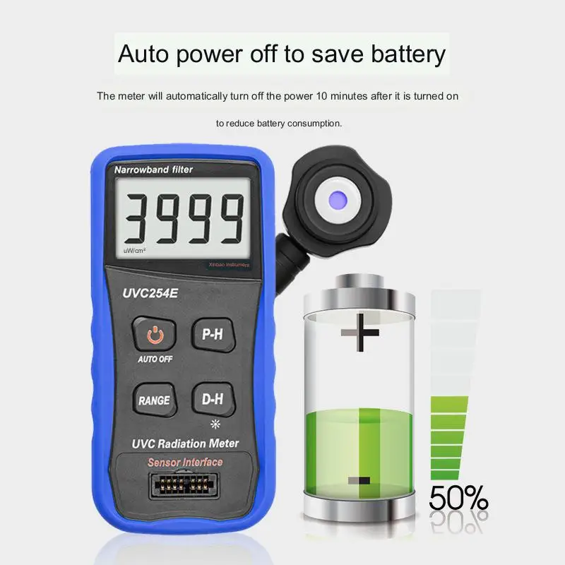 Uv254e Uv Light Meter Uvc Light Measure Tester,Uvc254e Uvc Radiation ...