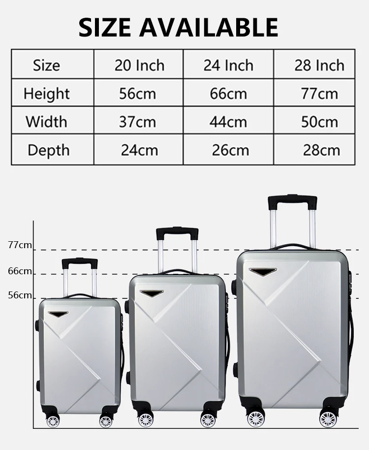 Abs Multifunctional Storage Luxury Suitcase 3pcs Lightweight Aluminum ...