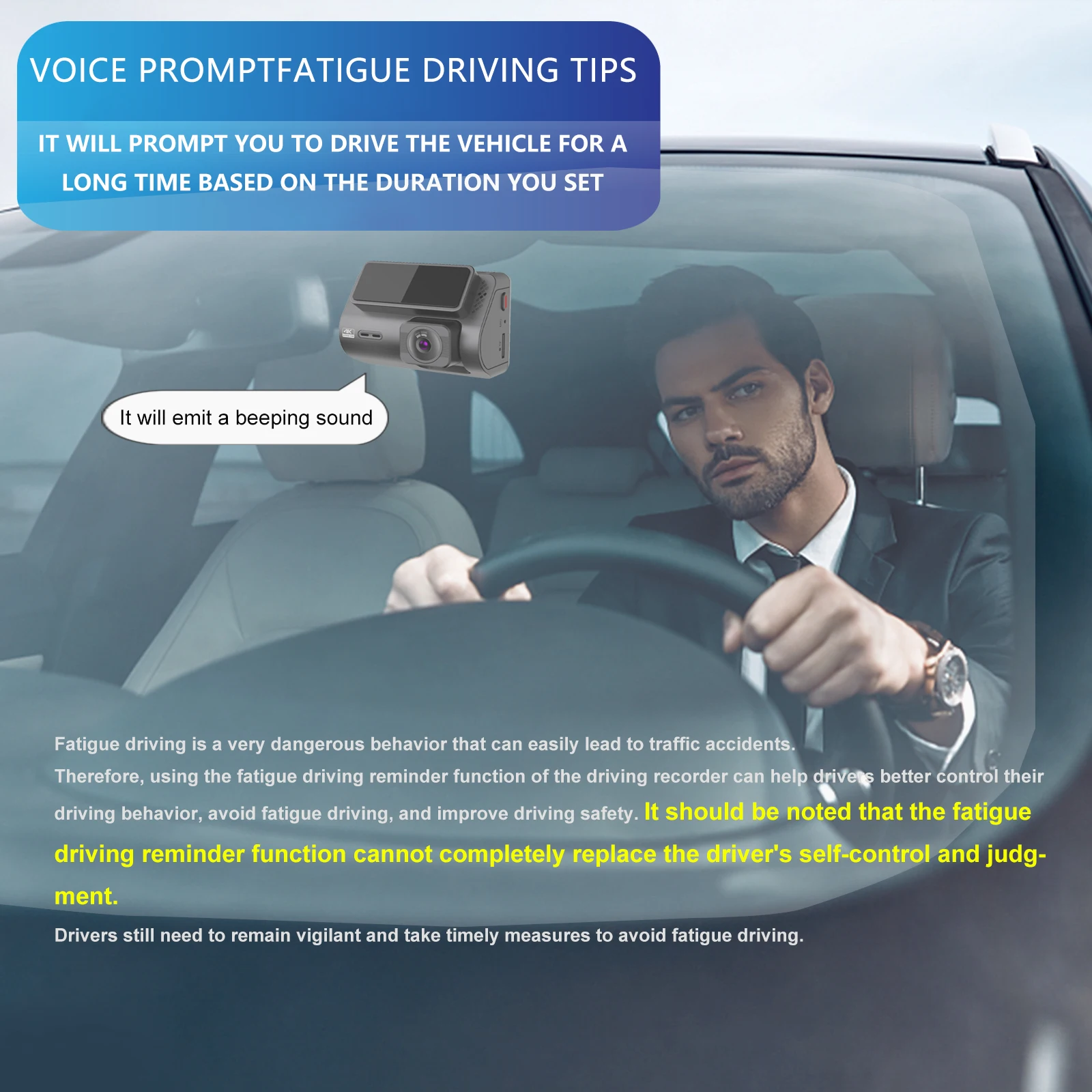 M700 2.0 4K+2K Dash Cam - Dual Lens Car DVR with Wifi & GPS