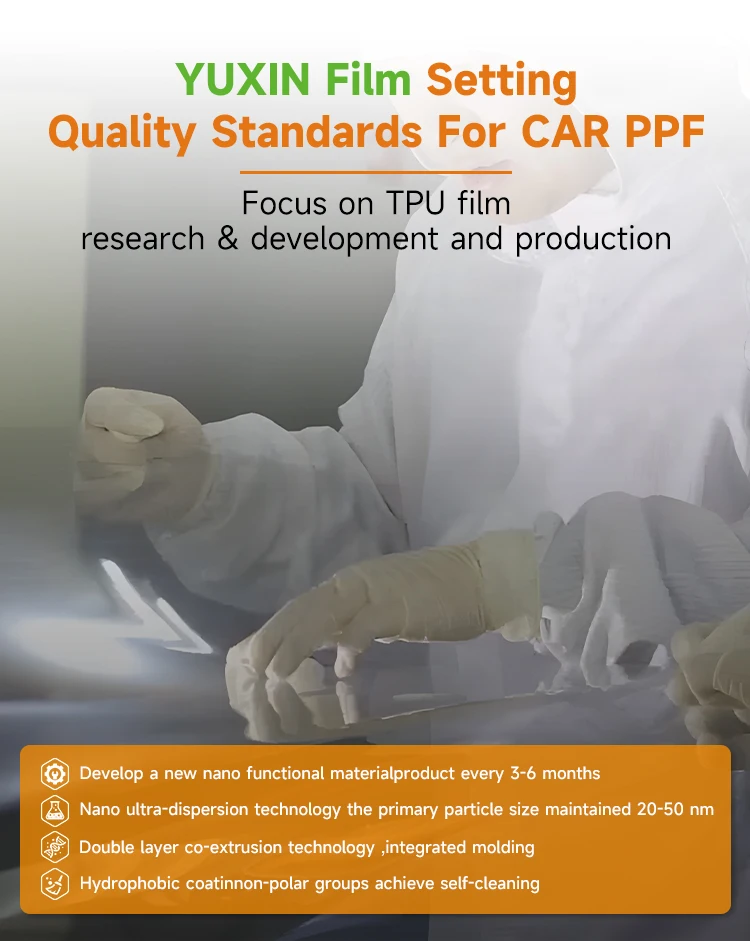 Yuxin High Stretch Transparent Car Ppf Film TPU Car Paint protection ...