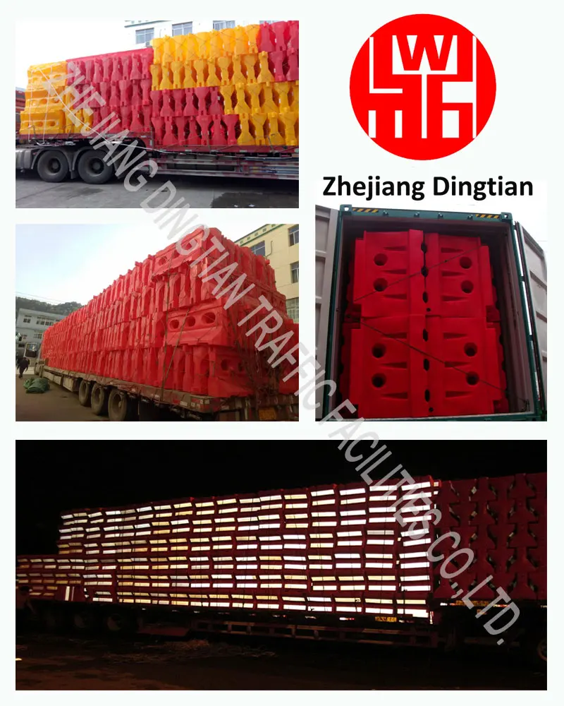 Red Rotational Moulding Plastic Safety Barrier - DINGWANG
