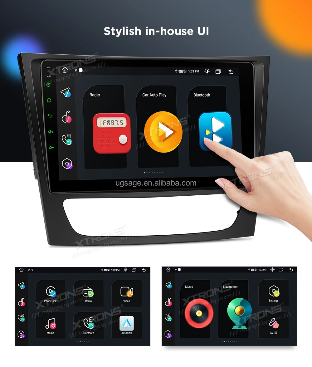 Xtrons 9 Inch Touch Screen Android Car Video Player For Mercedes-benz E ...