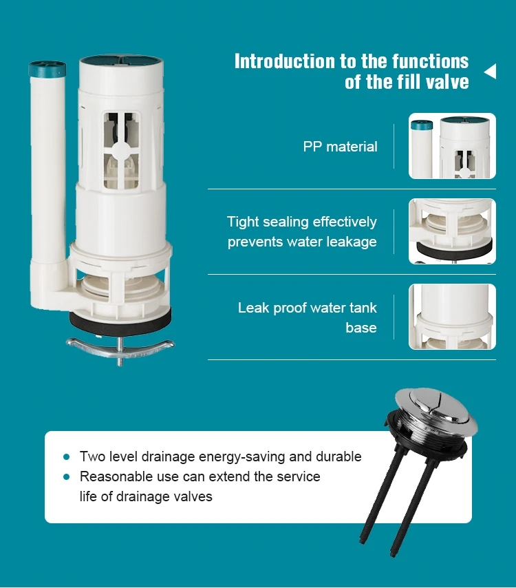 Low-pressure Universal Toilet Water Tank Double Flush Valve