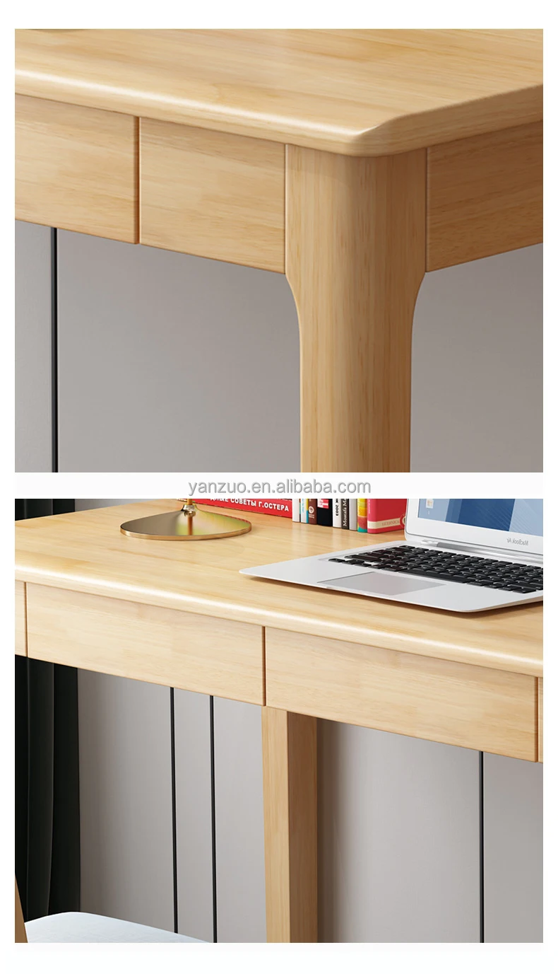 Nordic Solid Wood Desk Minimalist Office Desk Writing Table Home ...