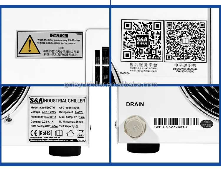 S&a Cw-5200 Precise Temperature Control 50/60hz Recirculating Water ...