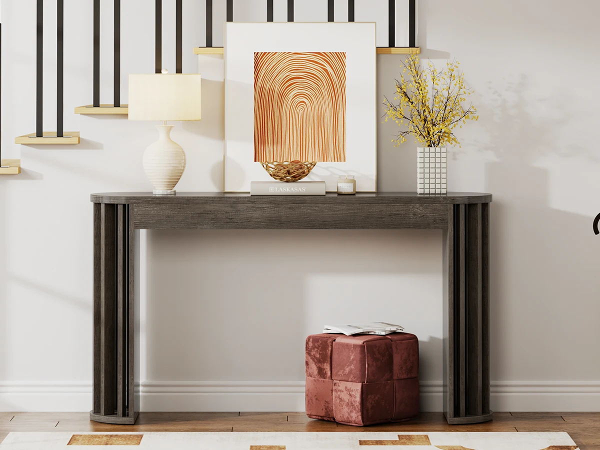 Tribesigns Entrance Hallway Entry Corner Wood Console Table