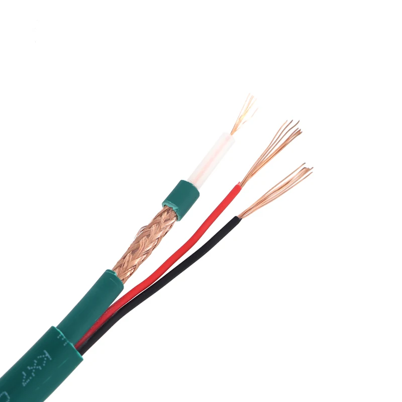 Algeria Popular Bare Copper CCTV Cable KX7 with Power 2DC