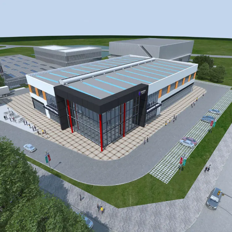 Luxury Modern Structural Light Steel Structure Prefabricated Exhibition ...