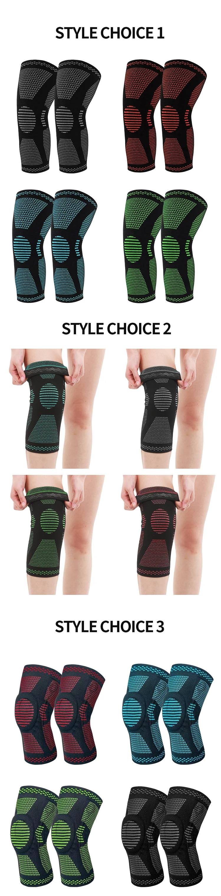 Compression Sports Pair Kids Knee Brace Support Wraps Brace Sleeves ...