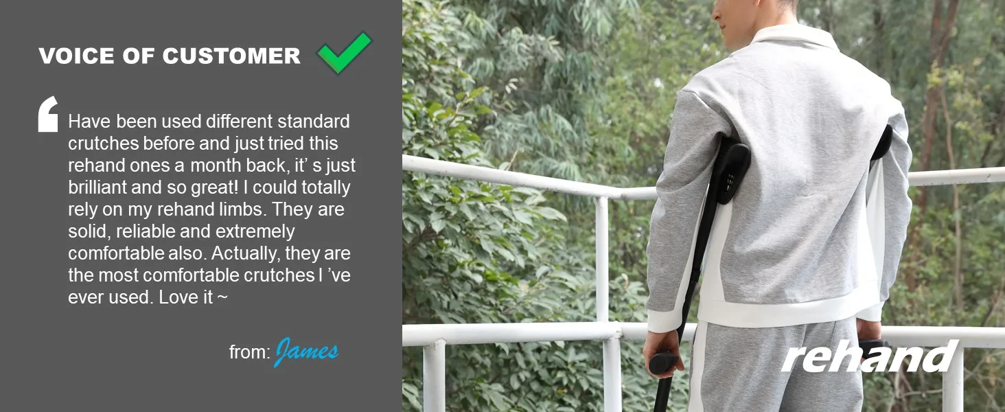 Rehand Medical Axillary Crutches Aluminum Armpit Crutch Folding ...