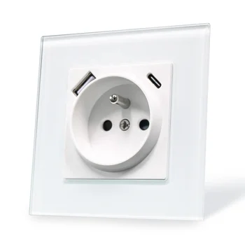 2.1a Type-a Type-c Usb Ports Fast Charging Dual Usb Socket With 220v ...