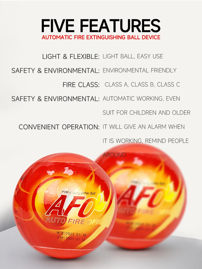 Afo Fire Extinguisher Ball Fast Fire Fighting Ball 1.3kg Portable Fire ...