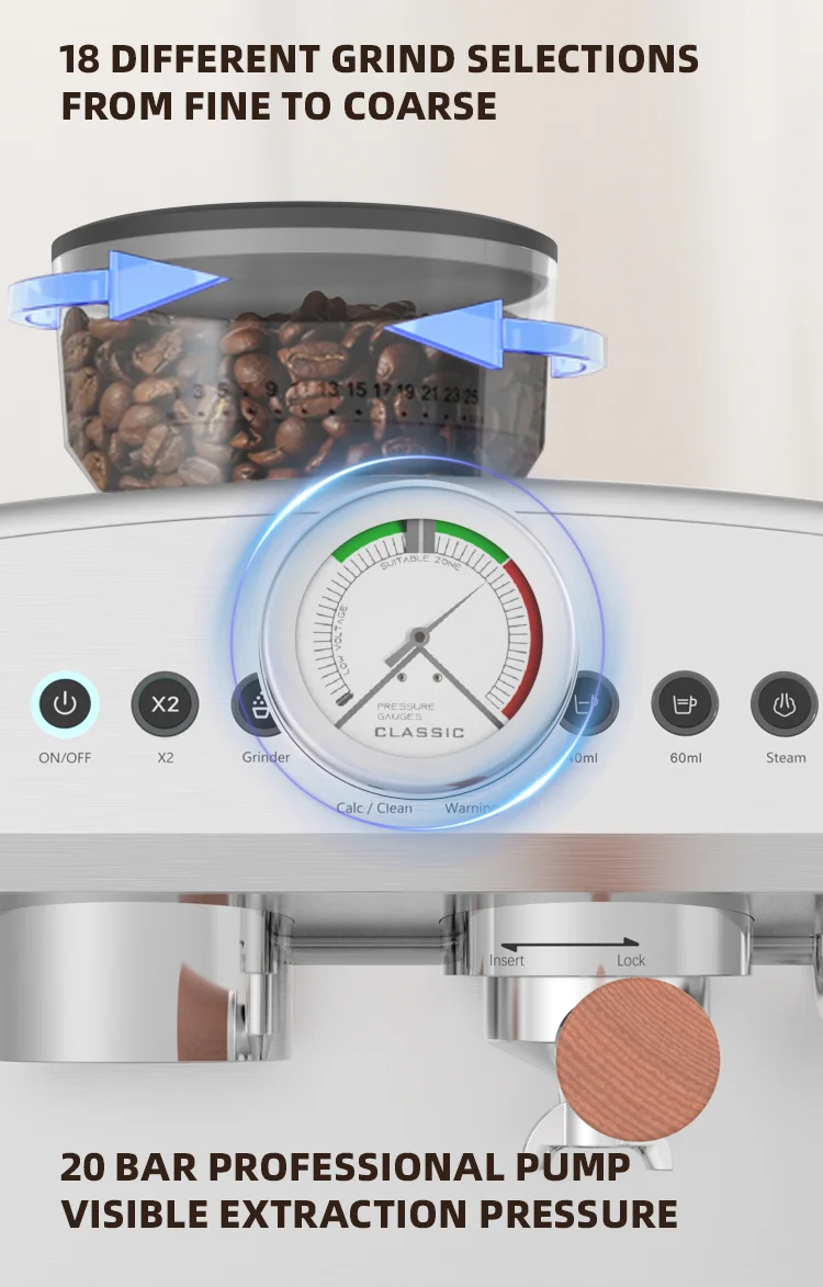 20 Bar Brew Semi Automatic Espresso Machine| Alibaba.com