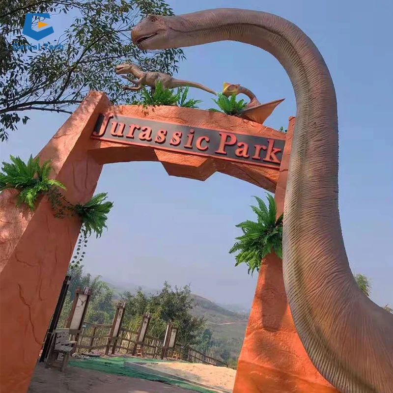 Taman Hiburan dinosaurus gerbang khusus gerbang dinosaurus Jurassic ...