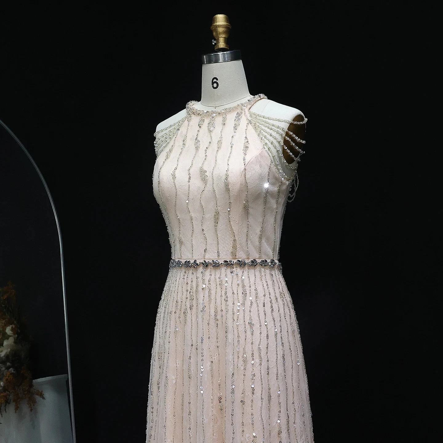 Luxury One Shoulder Evening Dresses for Women's Wedding Party