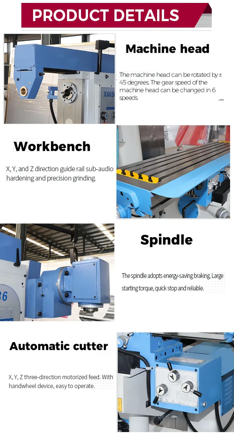 Universal Conventional Normal Universal Vertical Milling Machine X6036b ...