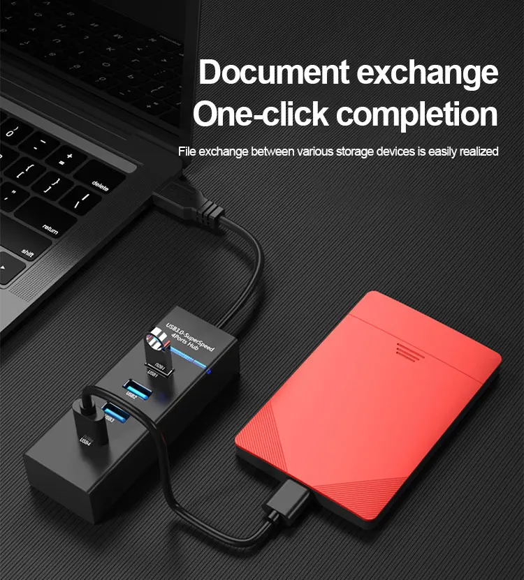 4 In 1 Ports Desktop Hub Splitter High Speed Pc Usb3.0 4port Adapter ...