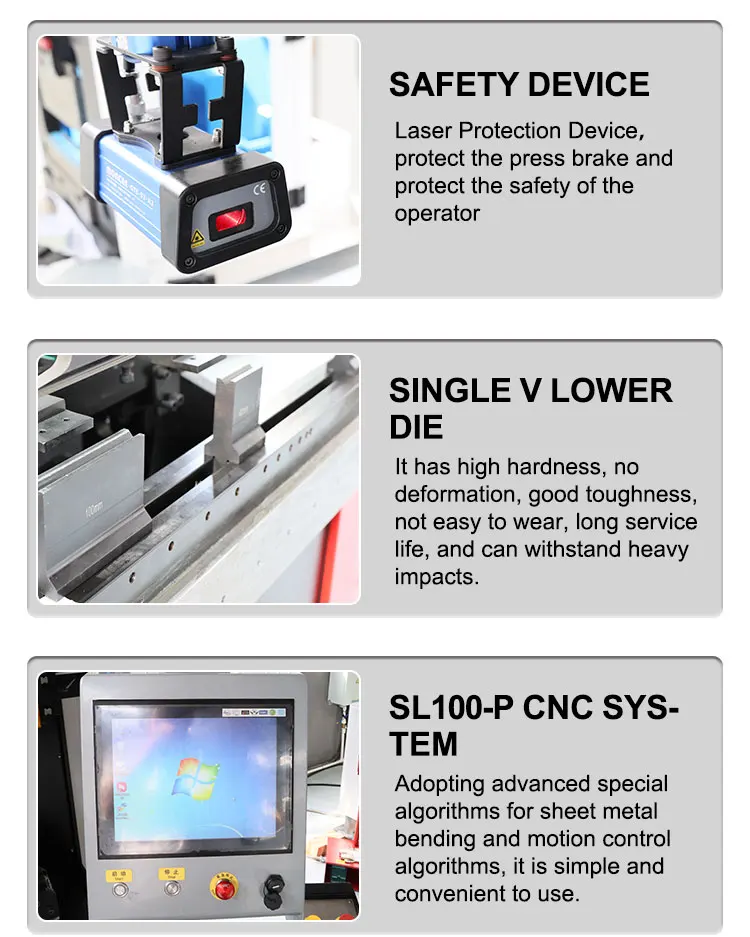 Efficient And Stable Output Back Gauge System 4-axis Full Electric Servo Cnc Mini Bending ...