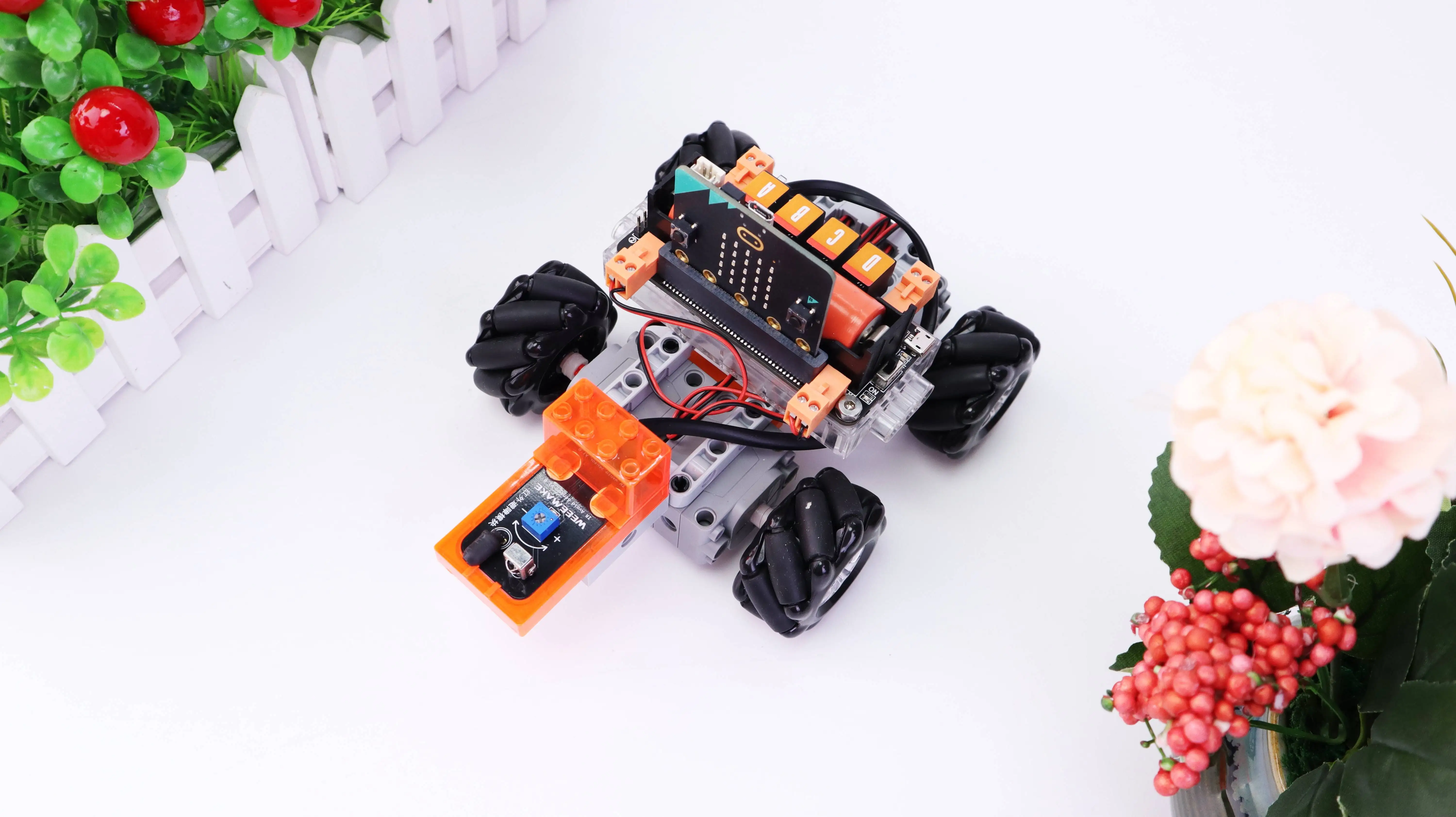 4wd Micro:bit Mecanum Chassis Robot Mini Diy Educational Programmable ...