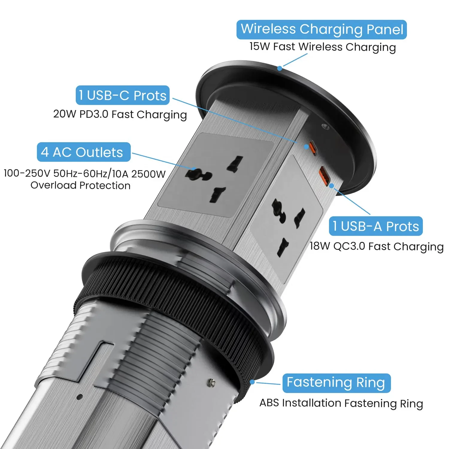 Pneumatic Kitchen Worktop Pop up Socket/Universal Pop up Power Strip ...