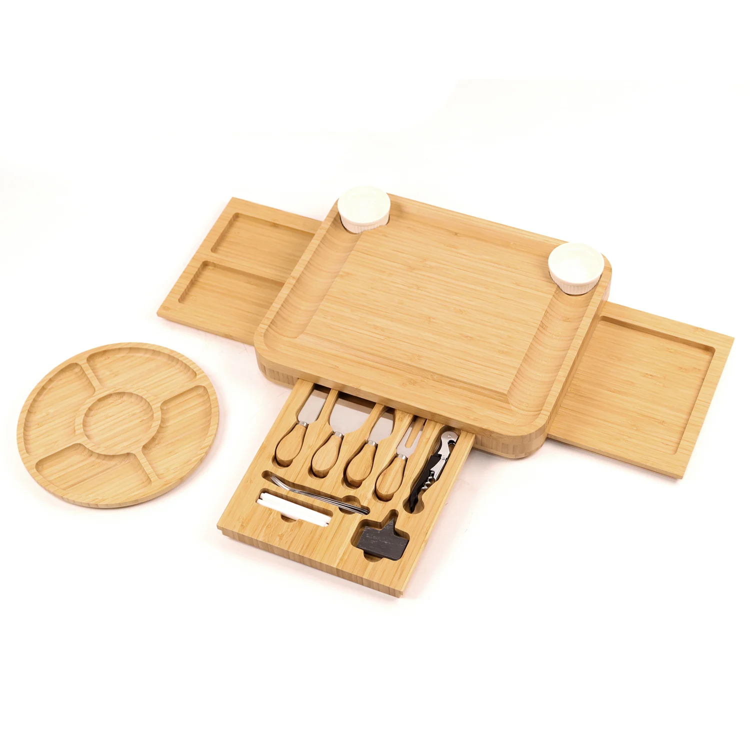 Bamboo Cheese Board Set - Sustainable Charcuterie Plate