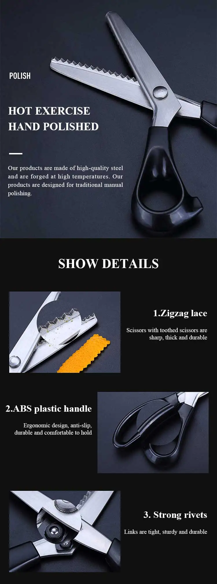 Japanese Stainless Steel Black Serrated Scissors Orange Peel Lemon Peel ...