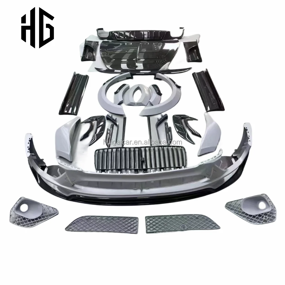 M Style Dry Carbon Fiber Wide Bodykit Car Bumper Side Skirts Bonnet ...