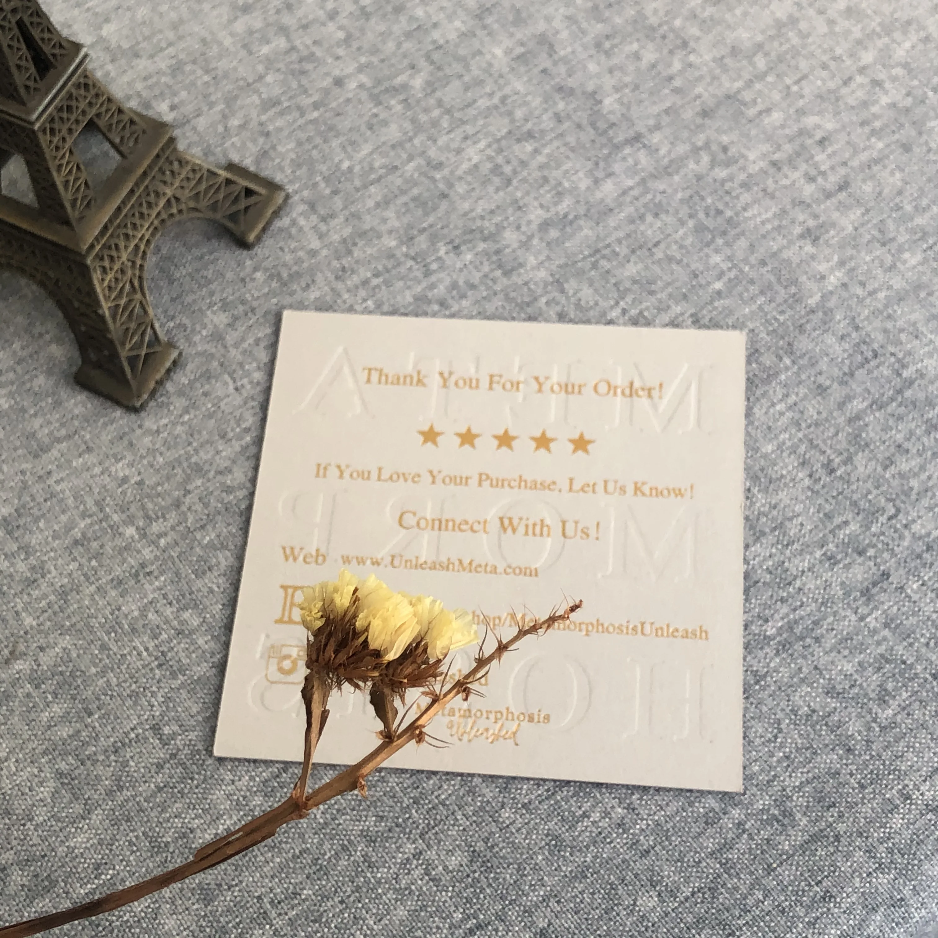 Cotton Card Postcard - Professional Colorless Gold Foil Printing for ...