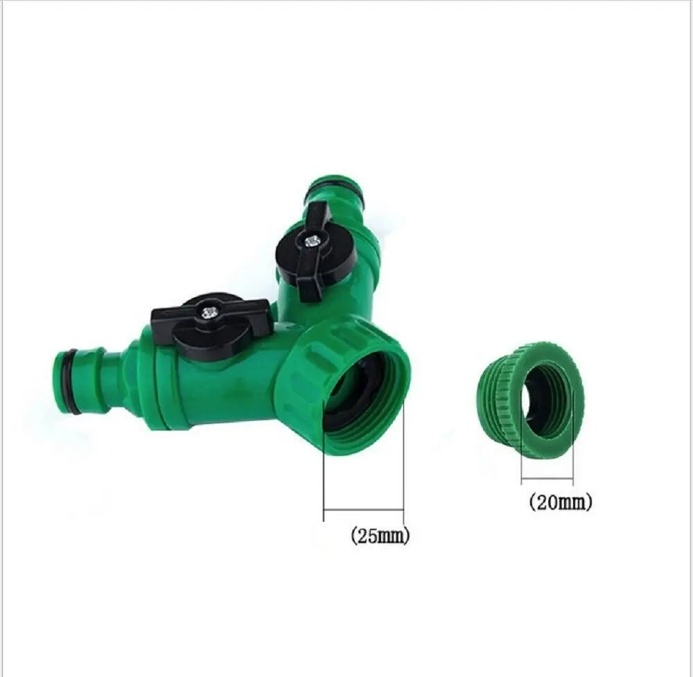 2-way Hose Pipe Valve Water Splitter Y-Shaped Garden Tap Connector ...