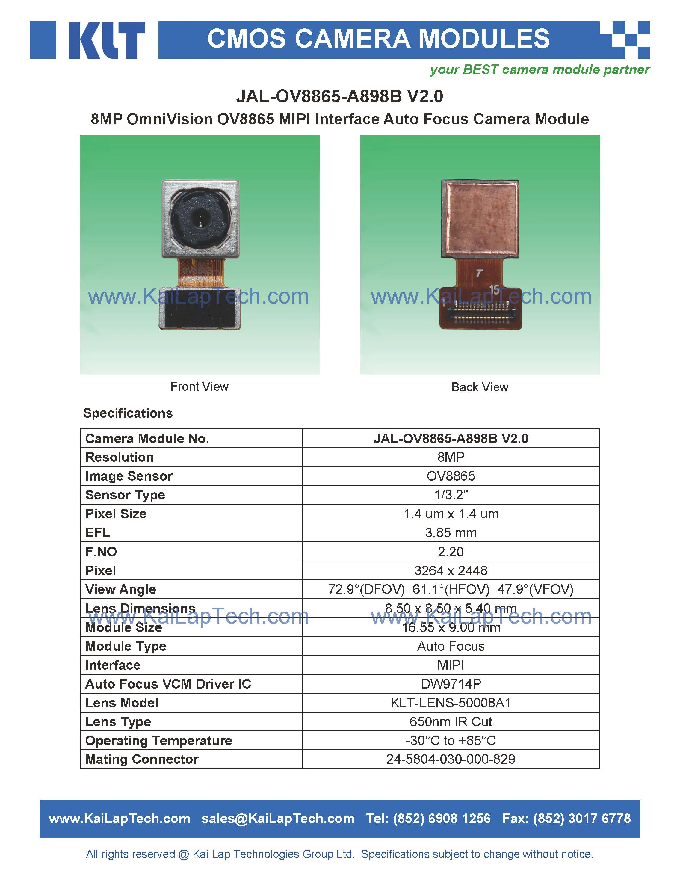 Ov6211 Ov6930 Ov6946 Ovm6211 Ovm6946 Ov10823os05a10 Ov5630 Ov5633 8mp Camera Module Jal-ov8865 ...