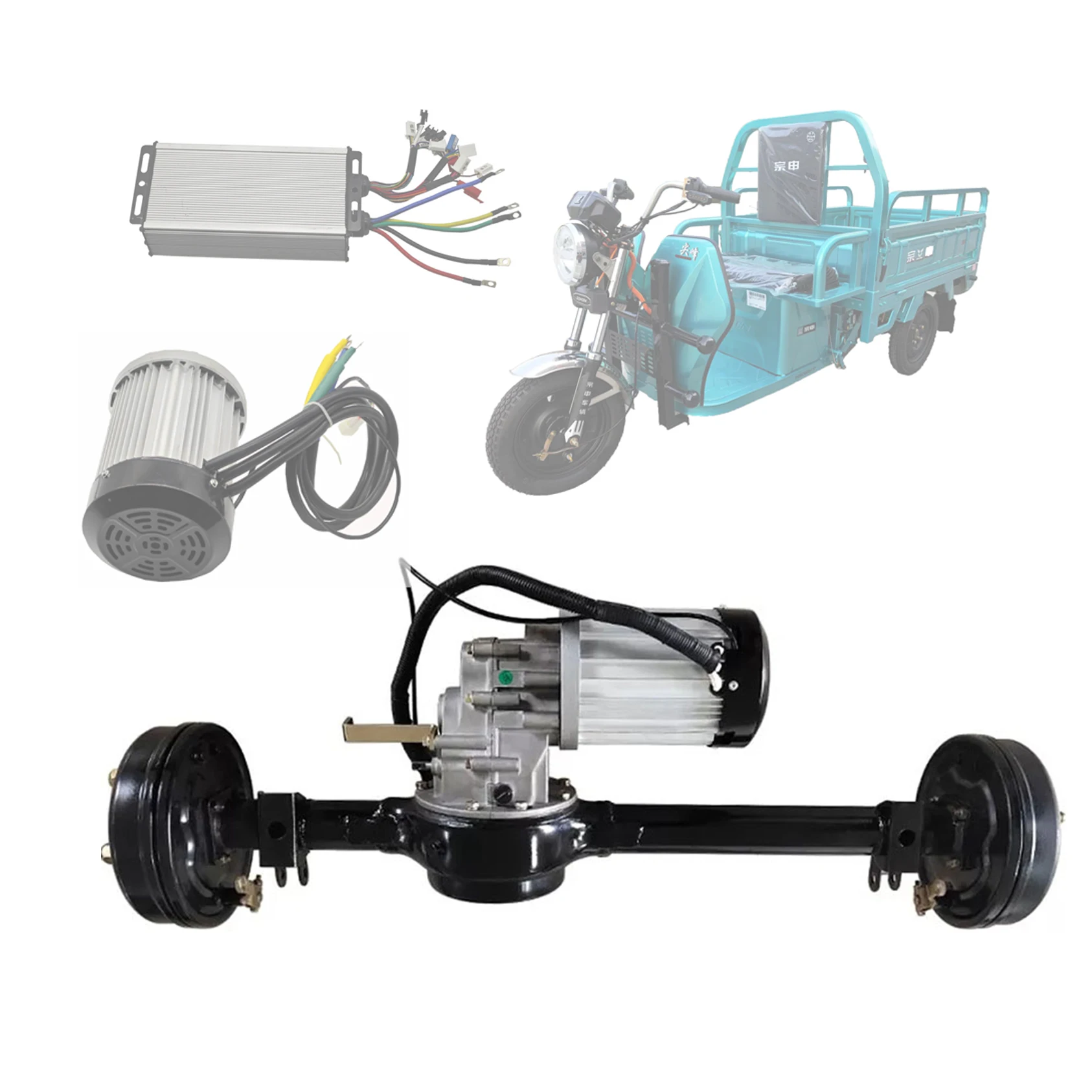 Electric Rear Axle with Motor Go Kart Kit - Zetor Tricycle