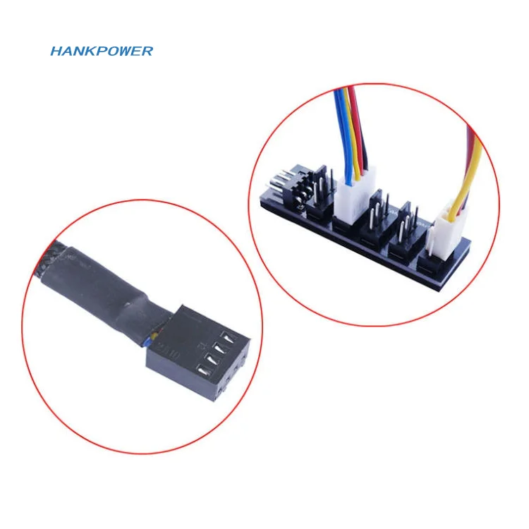 2510 Fan Hub PC CPU Cooling 4Pin 5 Ways 5 in 1 Fan Power Cable PWM Case ...
