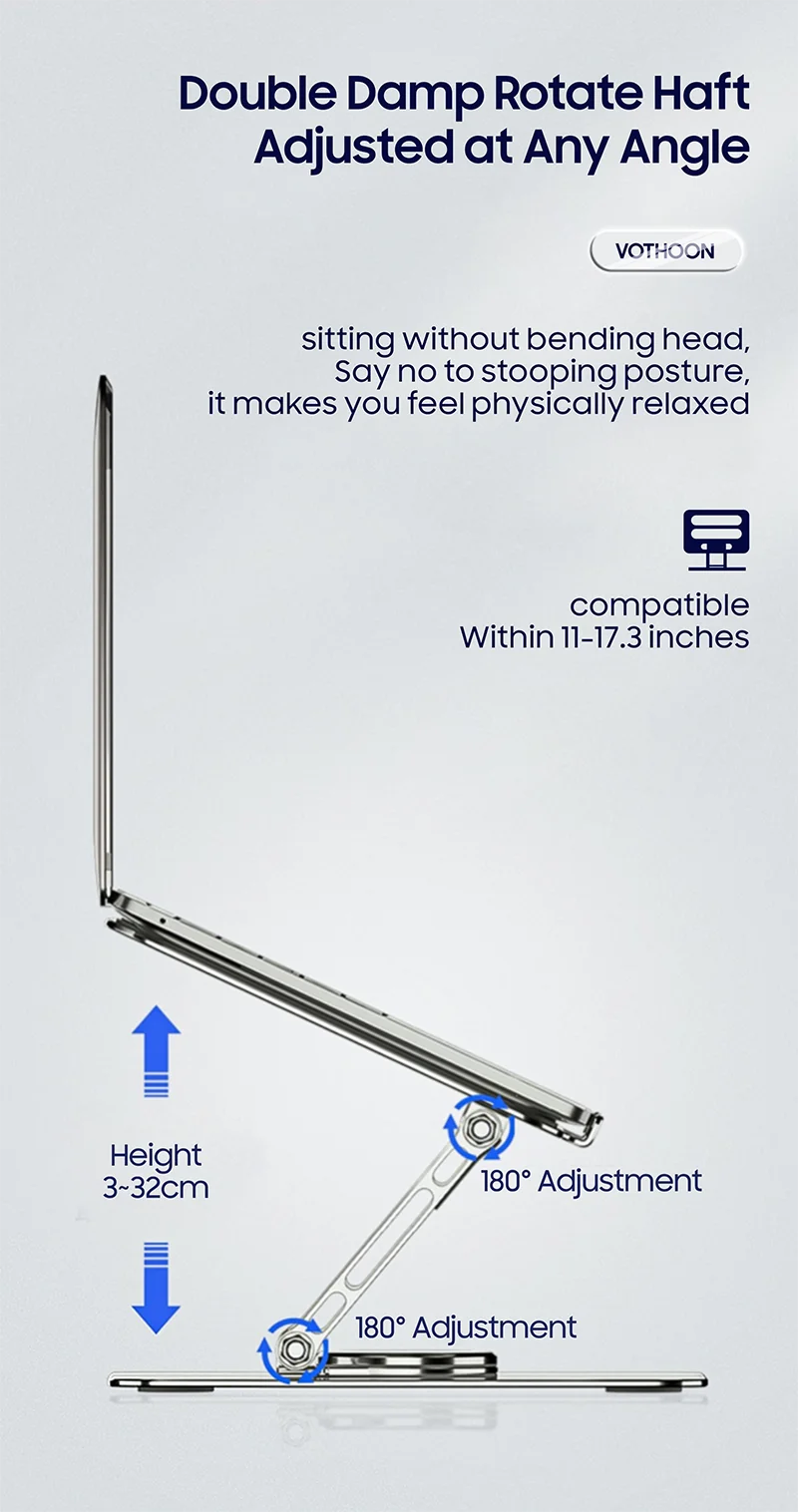 360 Degree Rotating Laptop Stand Home Office Height Adjustable Laptop ...
