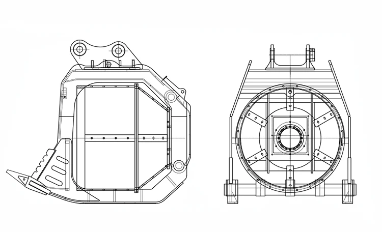 Excavator Rotary Screen Bucket Hydraulic Drum Screen - Buy Excavator ...