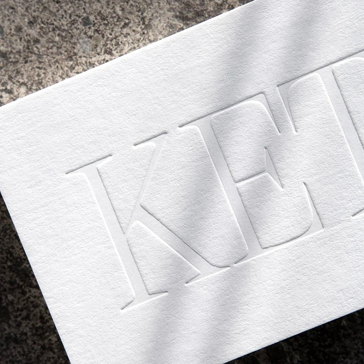 Custom Logo Blind Debossed Special Texture Paper Card