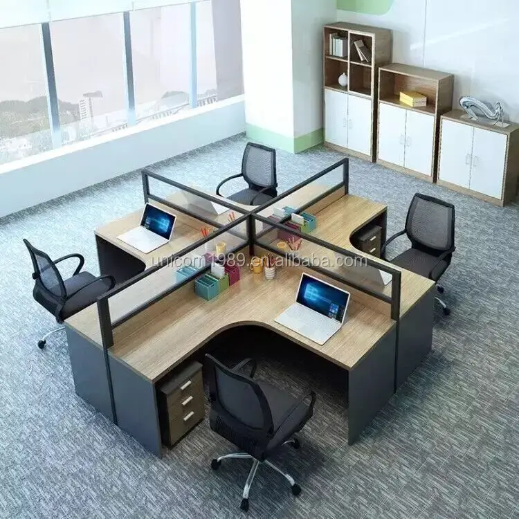 4 Way Cubicle Staff Modular Office Workstations Workstation Desk ...