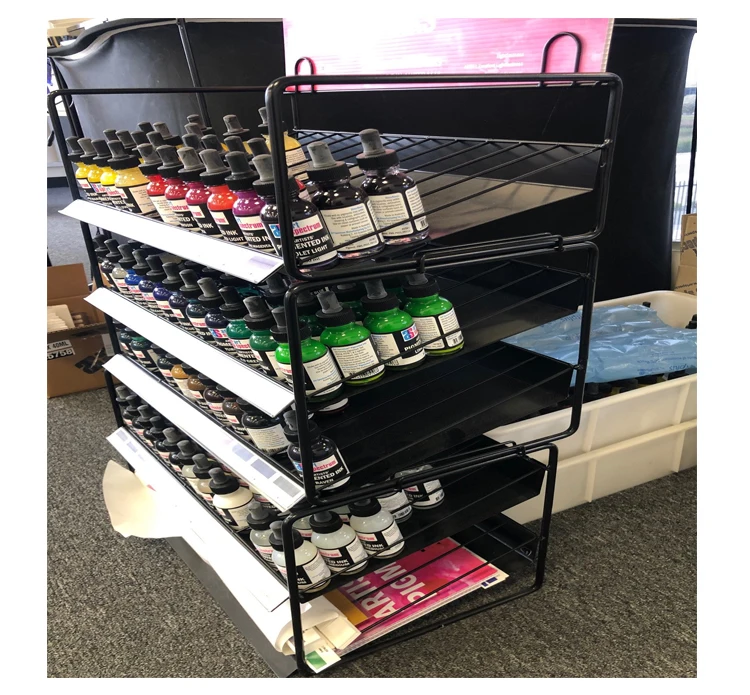 Retail store counter metal wire divider essential oil spray paint can ...