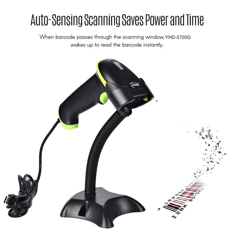 Yhd-5700 Series Nice Look Barcode Scanner Read 1d 2d Qr Code Wired ...