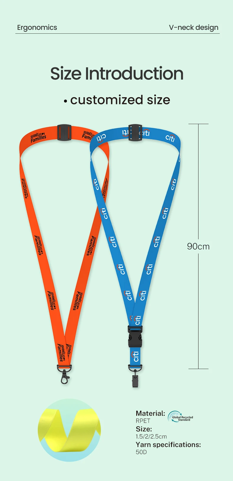Id Card Strip Lanyard Ergonomics Seamless Lanyard Fashion Lanyard ...
