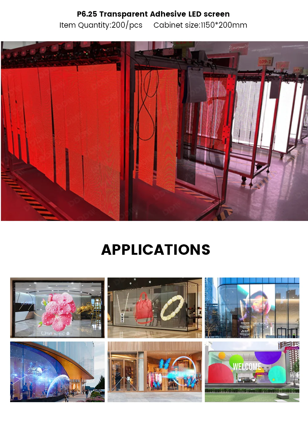 3D LED Flexible Film Display Screen - Transparent Video Wall