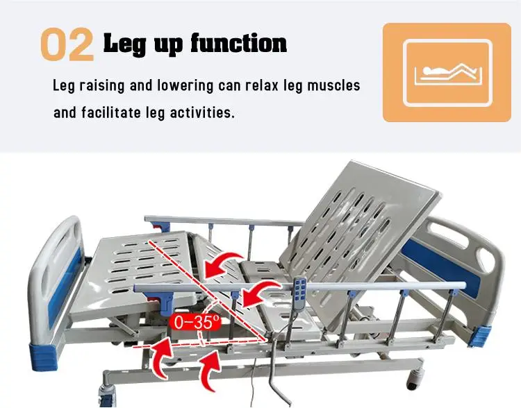 3 Function Electric Hospital Bed With Super Low Height Electric Patient Hospital Medical Beds ...