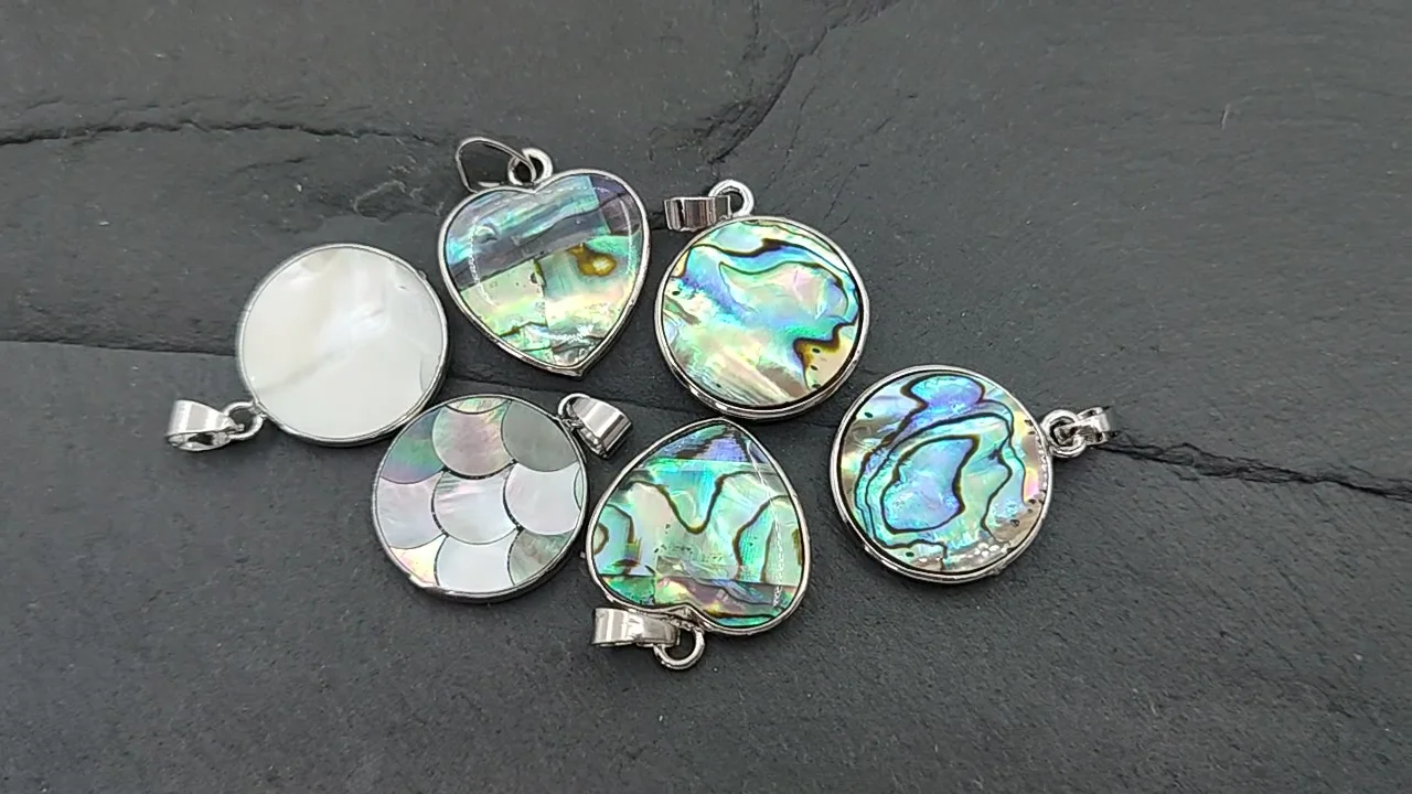 Hawaiian Style Abalone Shell Natural Gemstone Heart Shape Cabochon ...